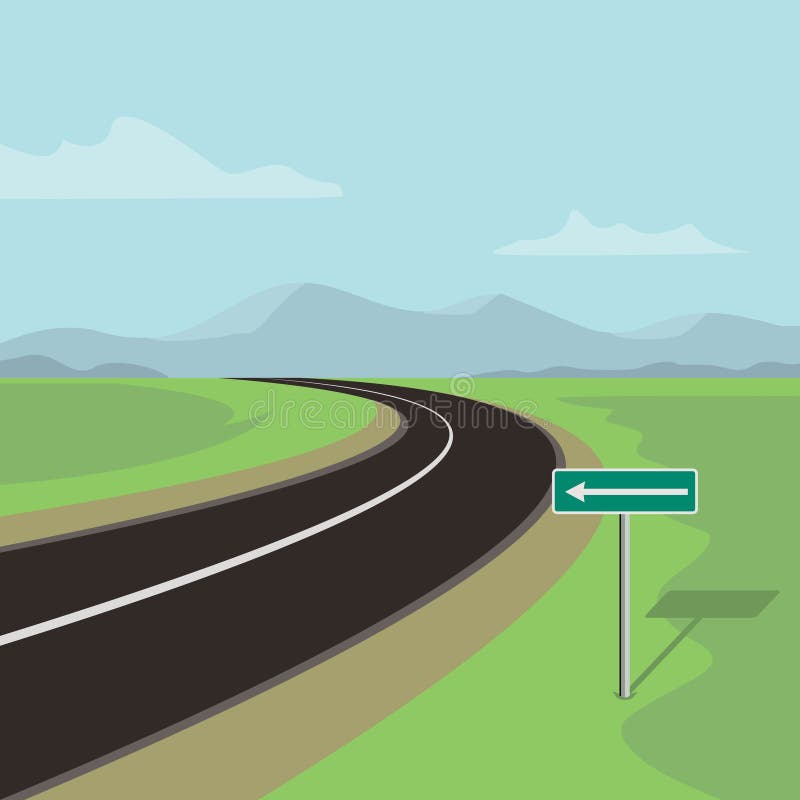 Left Curve Road and Left Turn Road Sign Stock Illustration ...