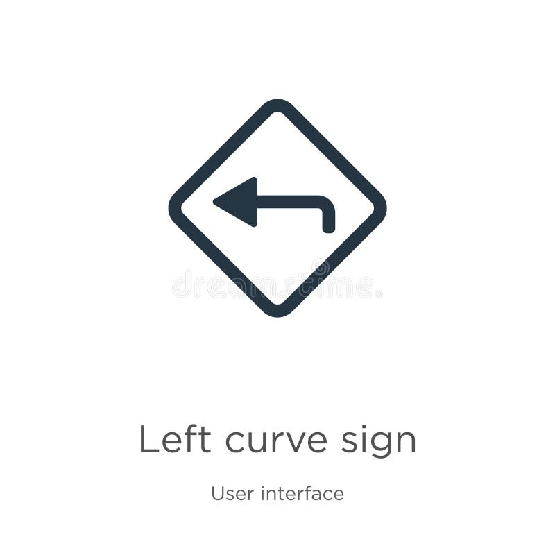 Left Curve Sign Icon Vector. Trendy Flat Left Curve Sign Icon from User ...