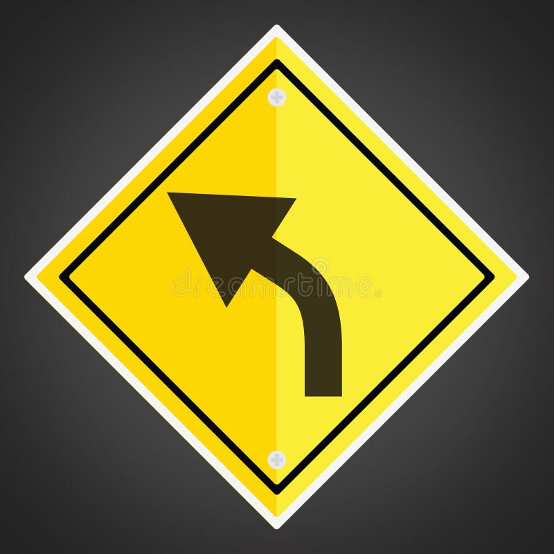 Left Curve Sign. Vector Illustration Decorative Design Stock Vector ...