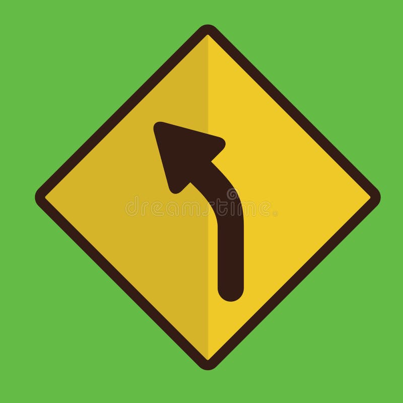 Left Curve Sign. Vector Illustration Decorative Design Stock Vector ...