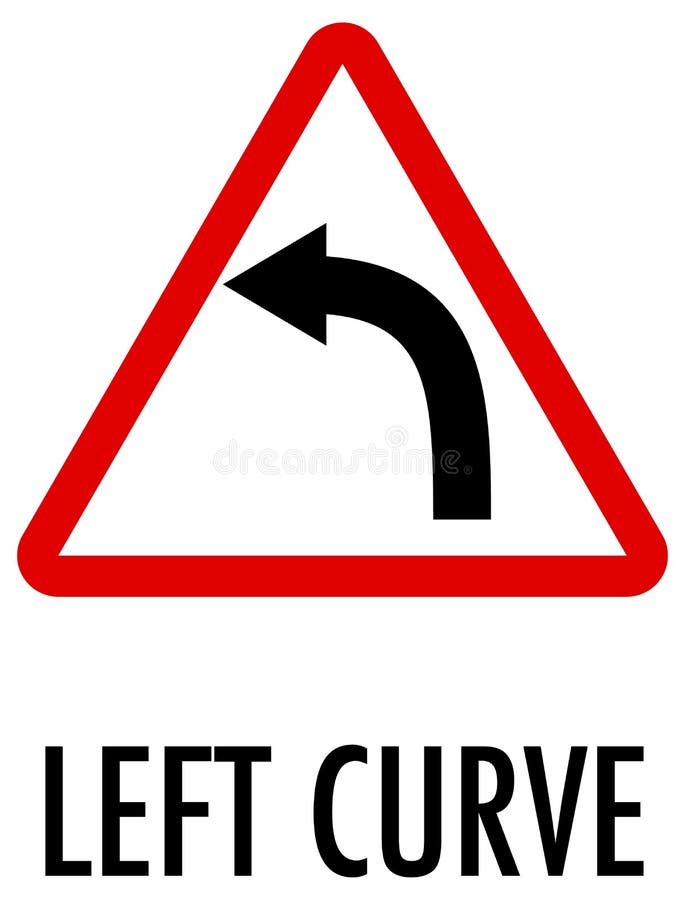 Left Curve Sign on White Background Stock Vector - Illustration of ...