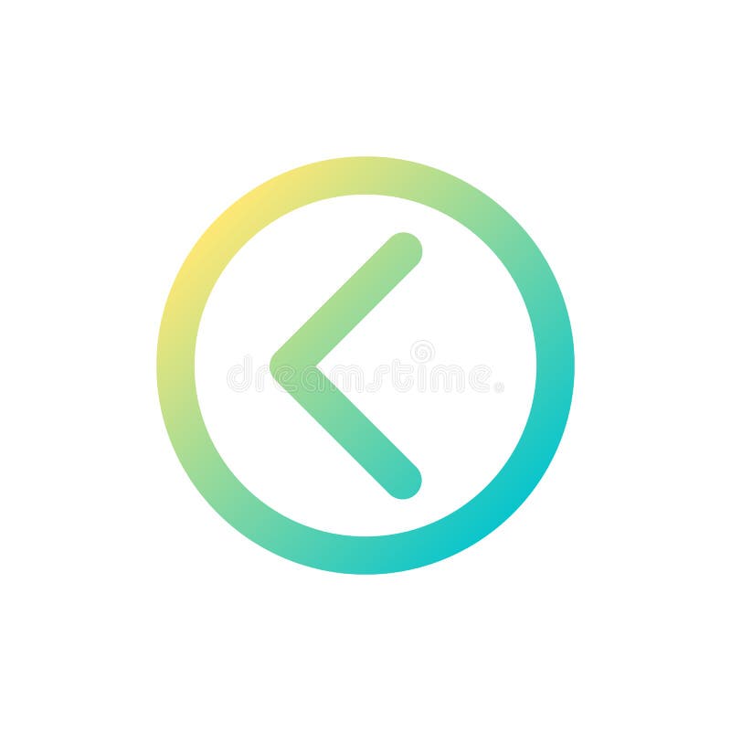Left Direction Arrow Pixel Perfect Flat Gradient Color Ui Icon Stock Vector - Illustration of ...