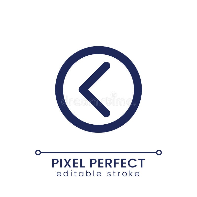 Left Direction Arrow Pixel Perfect Linear Ui Icon Stock Vector ...