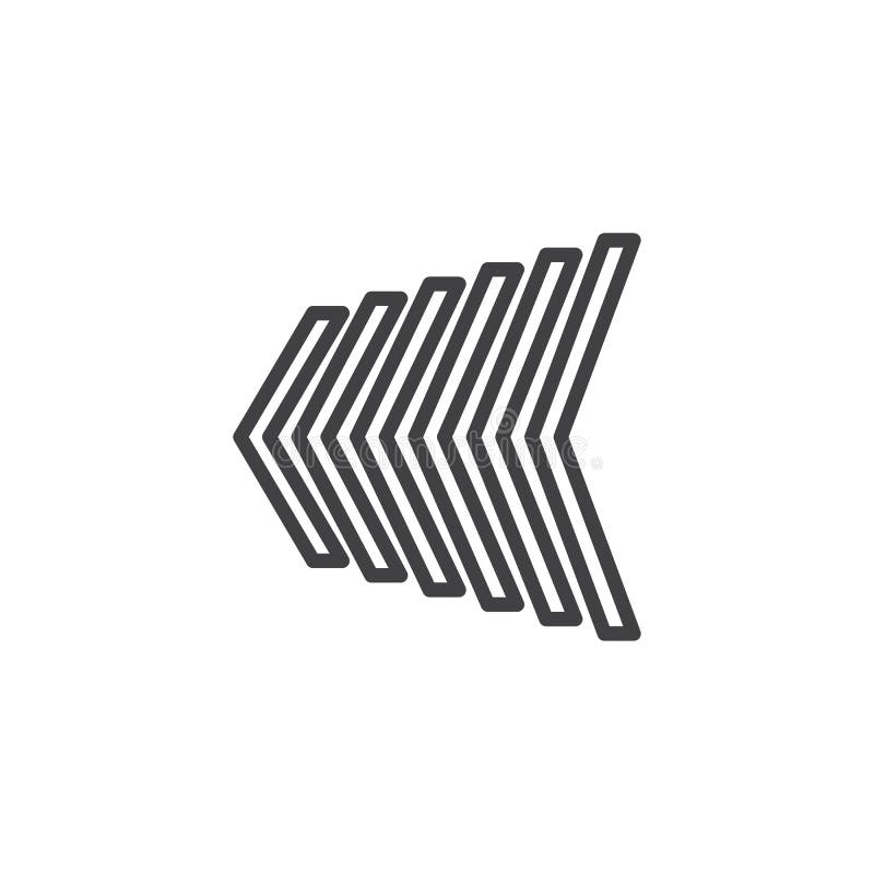 Backward Outline Style Icon Design Symbol and Illustration Vector Stock ...