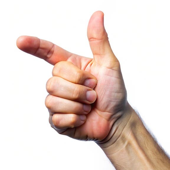 Left Direction Finger Hand Gesture Isolated on White Background Stock ...
