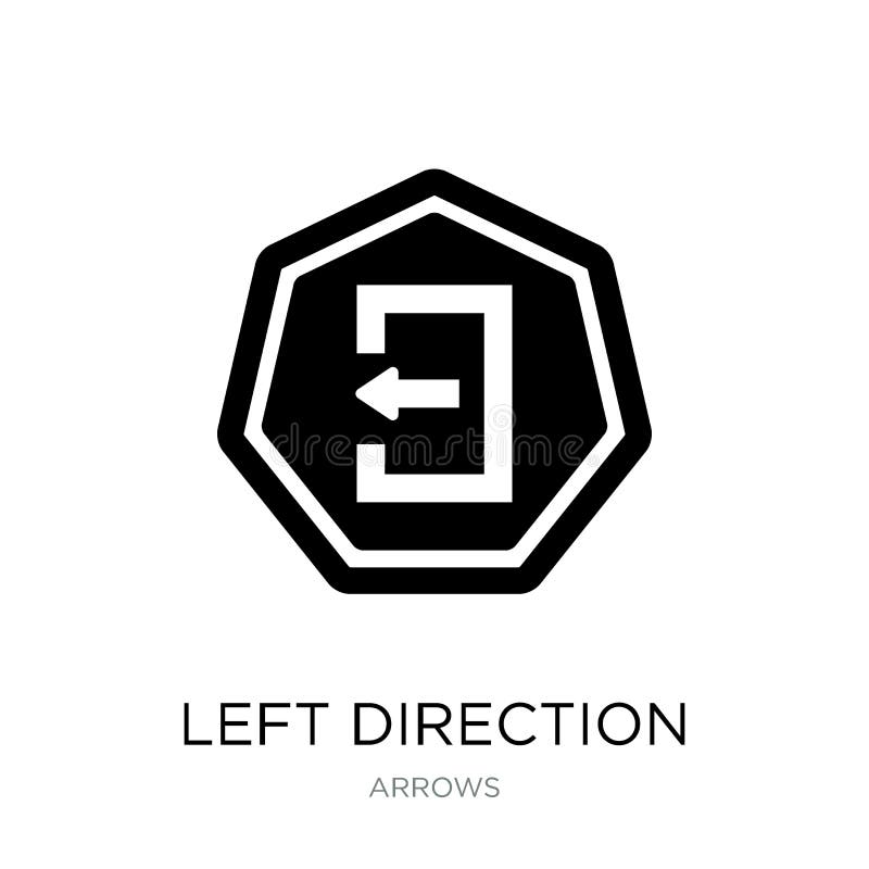 Left Direction Icon in Trendy Design Style. Left Direction Icon ...