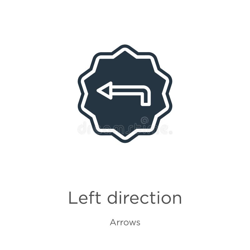 Left Direction Icon Vector. Trendy Flat Left Direction Icon from Arrows ...