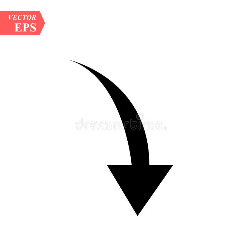 Left down arrow curve icon stock illustration. Illustration of ...