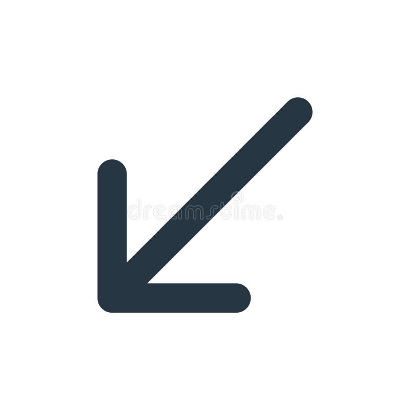 Left Down Icon Vector from Arrows Concept. Thin Line Illustration of ...