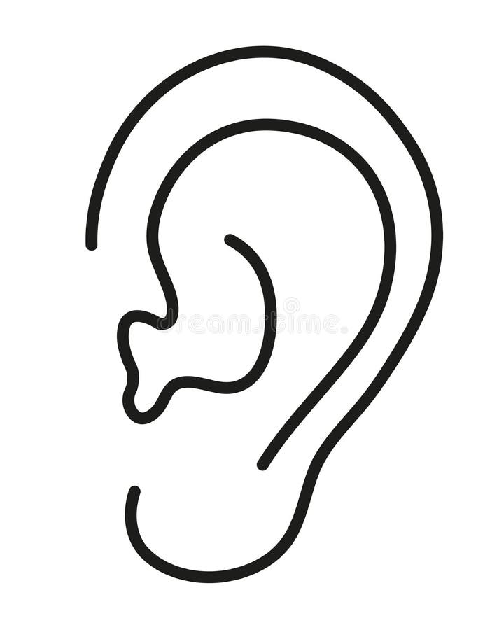 Left Ear. Vector Illustration Stock Vector - Illustration of linear ...