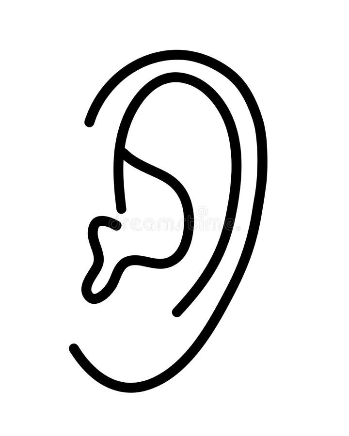 Left Ear on a White Background Stock Vector - Illustration of health ...
