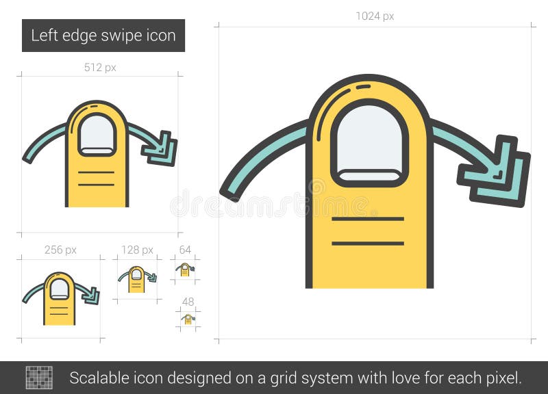 Left edge swipe line icon. stock vector. Illustration of move - 76920074