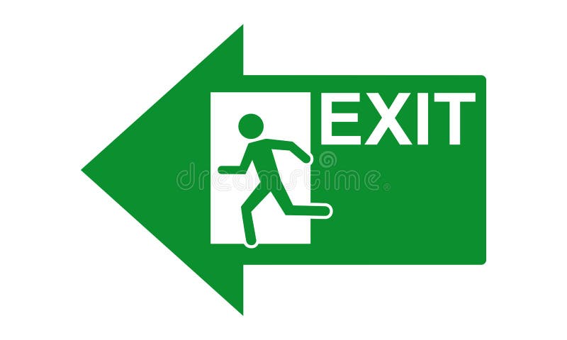Left Exit Sign on Green and White for Emergency Stock Vector ...