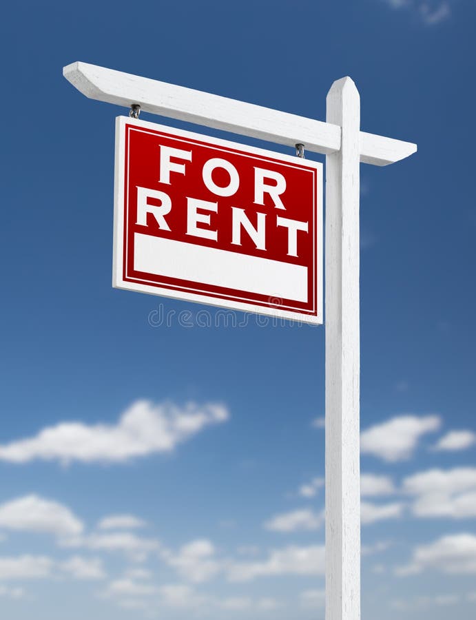 For Rent Real Estate Sign on White Stock Photo - Image of home ...