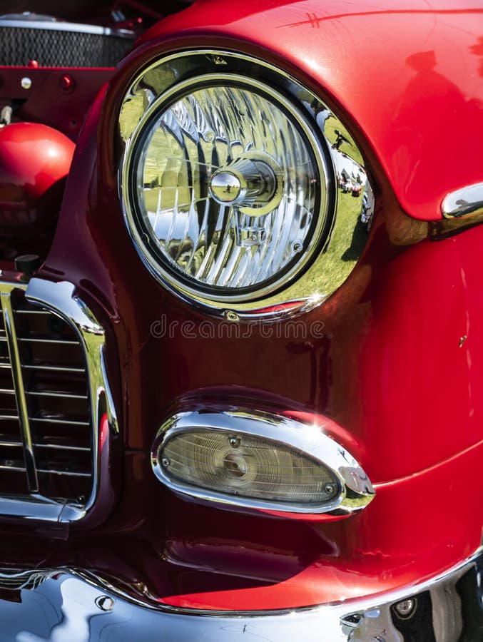 Left Front Section of 50s Classic Car Stock Image - Image of detail ...