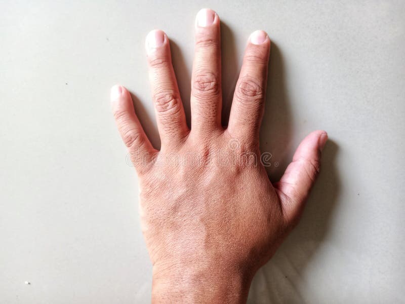 The Left Hand of a Asian Male in His 40s Stock Photo - Image of fingers ...