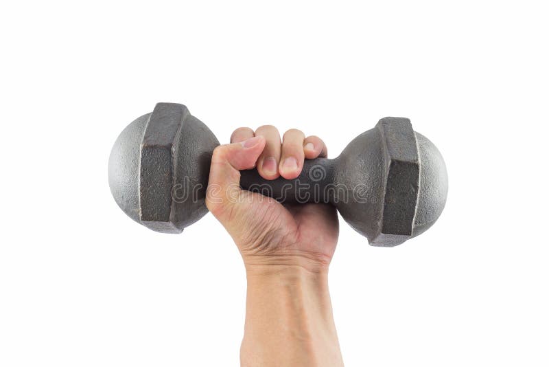 Left hand with dumbbell stock image. Image of catch, dumbbell - 69076673