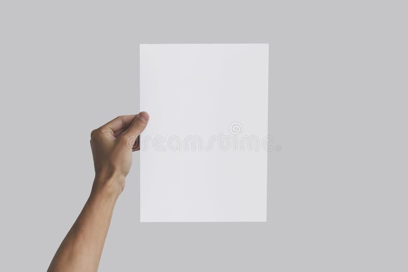 Left Hand Holding A4 Paper in the Left Hand. Leaflet Presentation ...