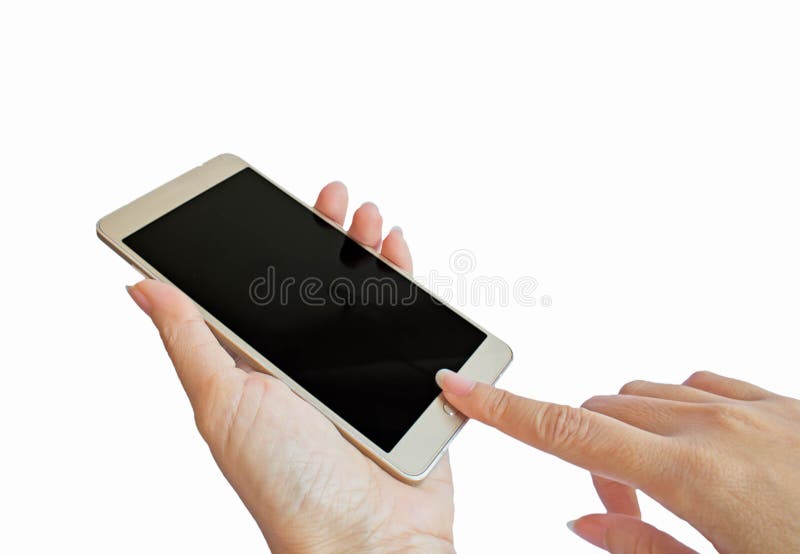 Left Hand Holding Smart Phone Stock Photo - Image of hand ...