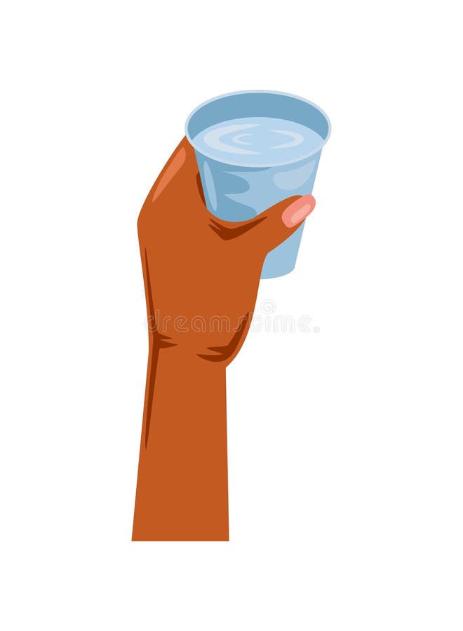 Left Hand Holding Water Glass Stock Vector - Illustration of isolated ...
