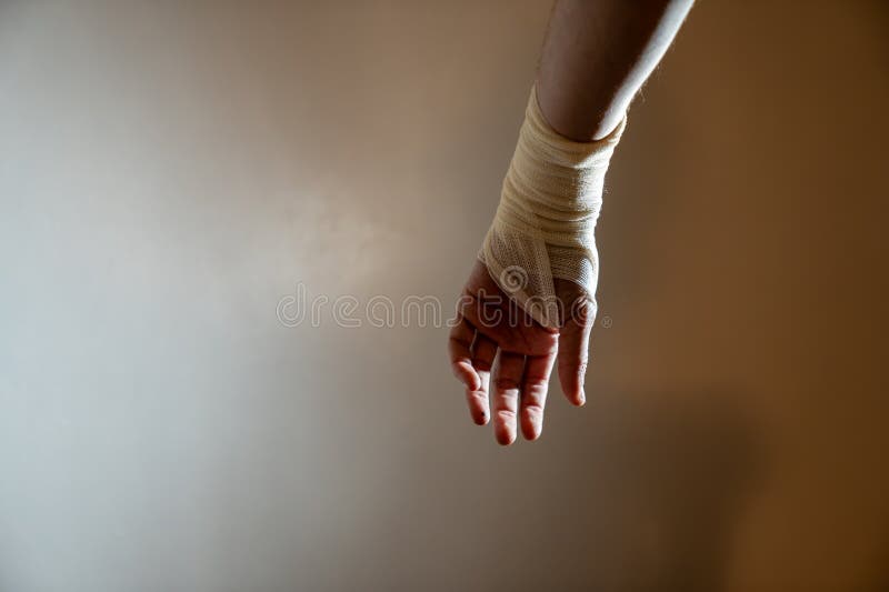 Left hand injury stock photo. Image of doctor, bandaging - 304928796