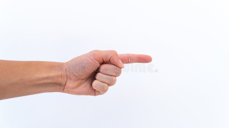 Left Hand Isolated Index Finger Points There Stock Image - Image of ...