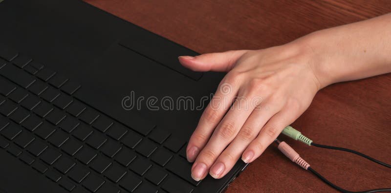 Left Hand,lying on the Computer Keyboard Stock Image - Image of ...