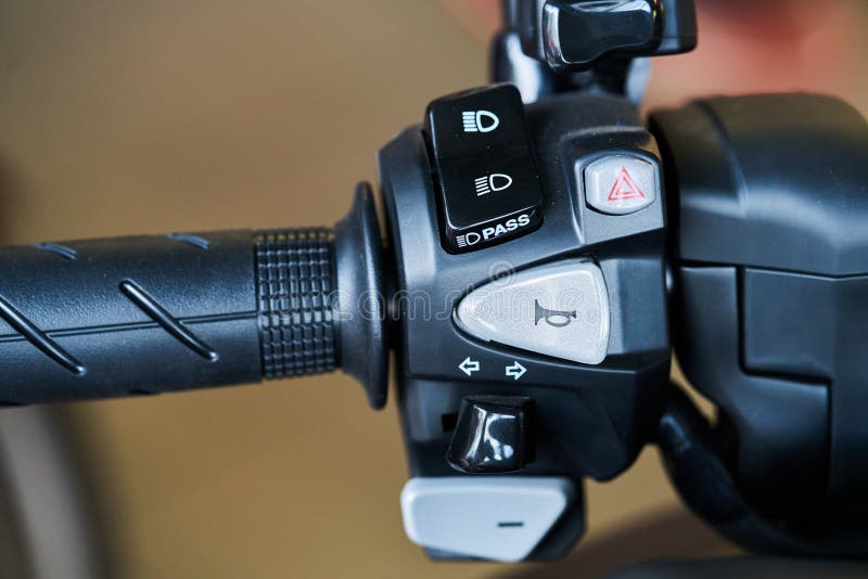 Left Hand Motorcycle With Symbol Of Ride At Outdoor Set Stock Image ...
