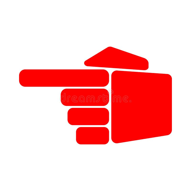 Direction Red Hand To the Left on White Background Stock Vector ...