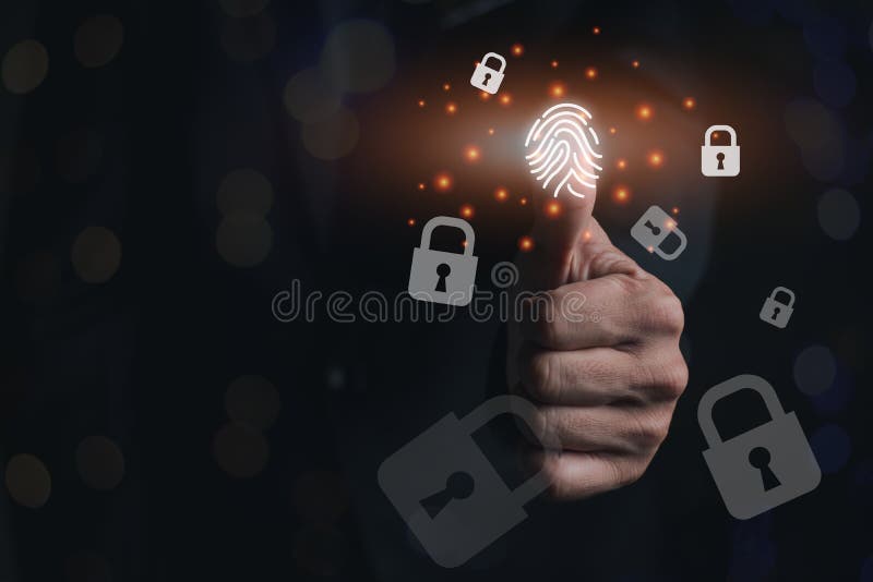 A Left Hand Side Finger Scan, New High Technology Data Encryption Stock ...