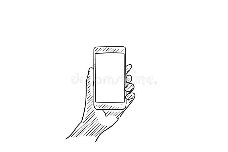 Left Hand Using Mobile Phone, Showing Blank Screen for Copyspace Stock ...