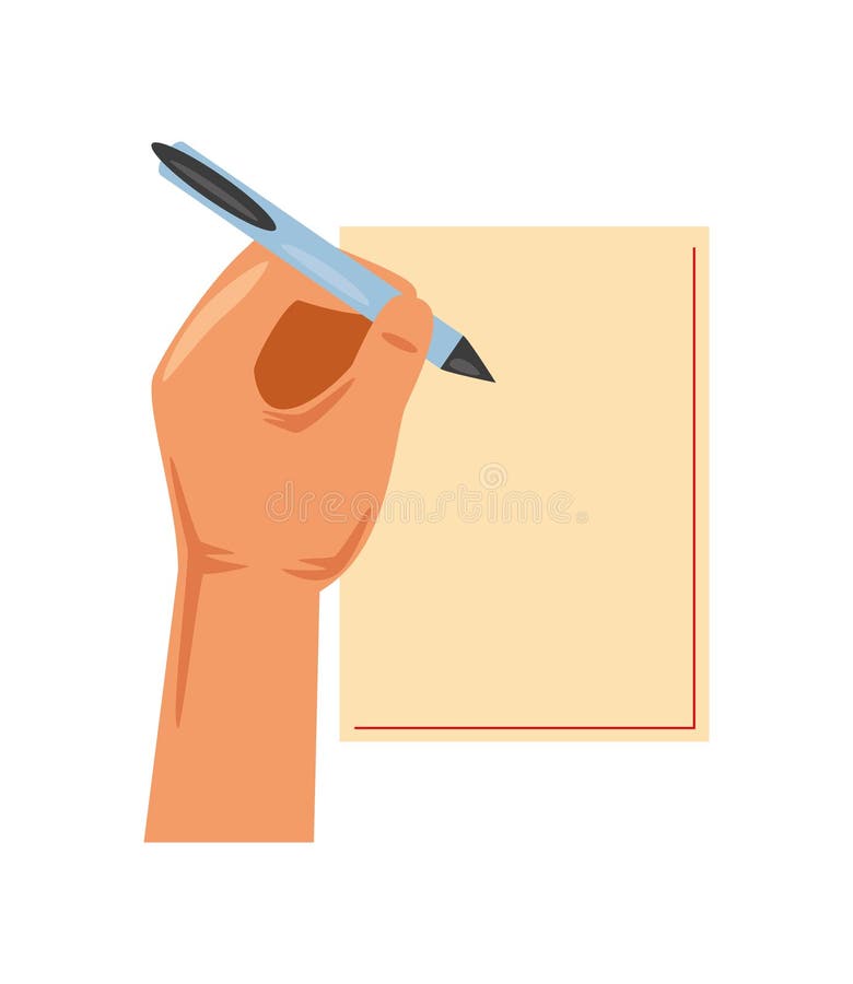 Left Hand Writing Holding Pen Stock Vector - Illustration of isolation ...