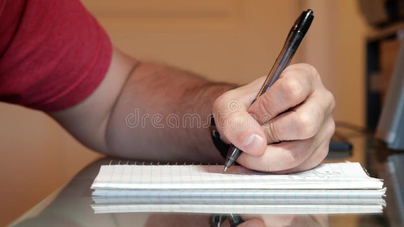 Left Hand Writing Math on a Note Pad Stock Video - Video of wrote, hand ...