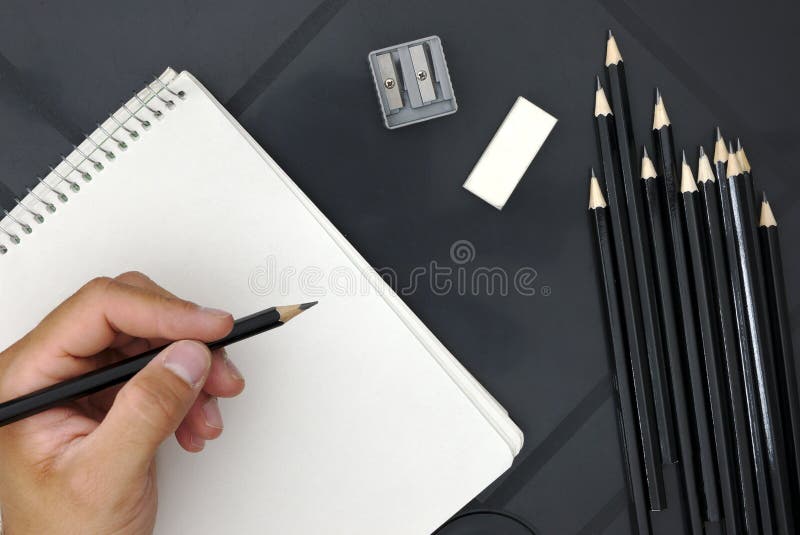 Left Handed Art Student. Inspiration Concept Stock Photo - Image of ...