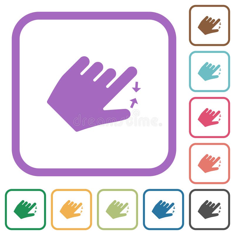 Left Handed Pinch Close Gesture Simple Icons Stock Vector ...