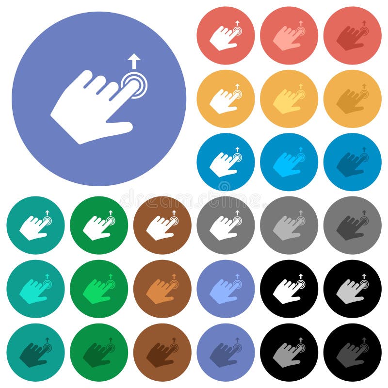 Left Handed Slide Up Gesture Round Flat Multi Colored Icons Stock ...