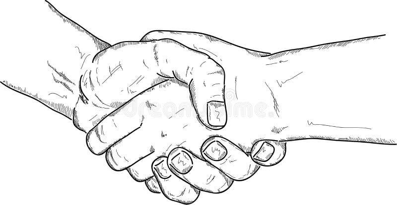 Left Hands shake stock illustration. Illustration of friends - 27653498