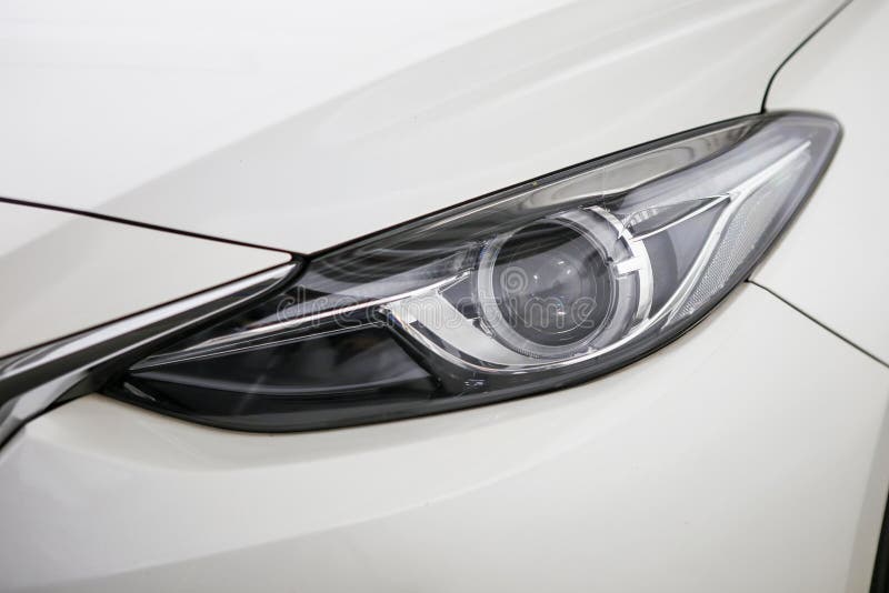 Left Headlight of Car stock image. Image of detail, long - 142858471