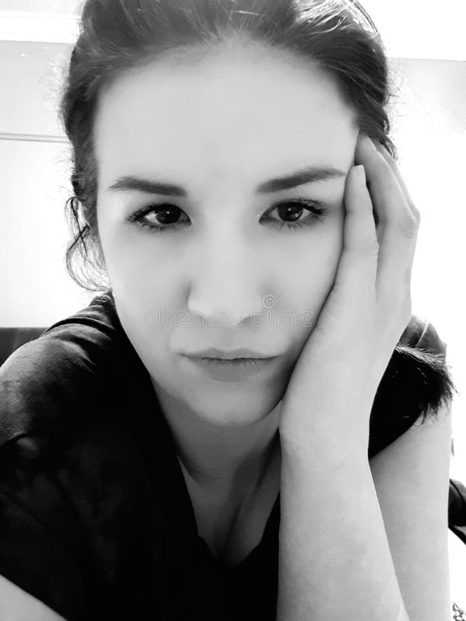 Left with herself stock photo. Image of blacknwhite - 165447656