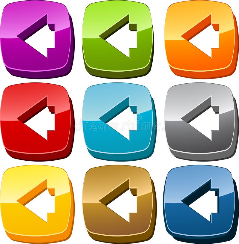 Square Color Download Icons. Stock Vector - Illustration of interface ...