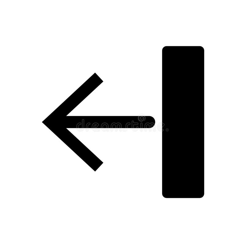 Left Move Arrow Icon Isolated on White Background Stock Illustration ...