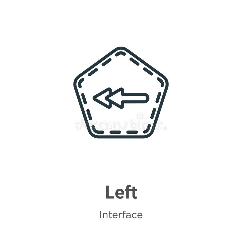 Left Outline Vector Icon. Thin Line Black Left Icon, Flat Vector Simple ...