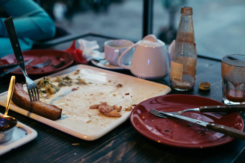 Left over food on table stock image. Image of healthy - 68562109