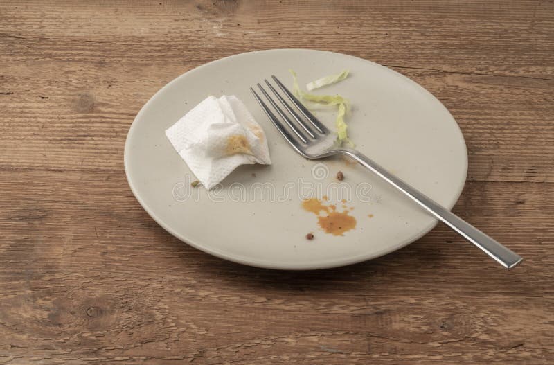 Left Overs of a Dinner on Table Stock Photo - Image of concept, salad ...