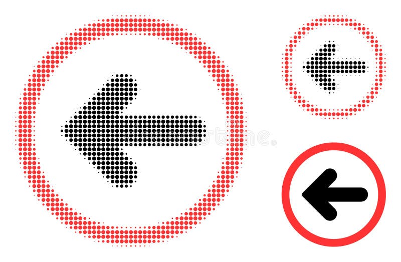 Left Pointer Halftone Dotted Icon Stock Vector - Illustration of sign ...