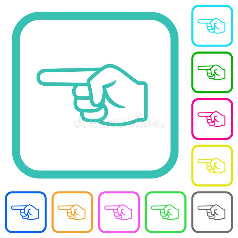 Left Pointing Hand Outline Vivid Colored Flat Icons Stock Vector ...