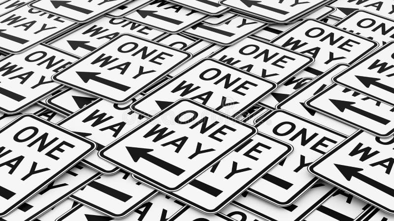 Left Pointing One Way Signs Stock Illustration - Illustration of ...