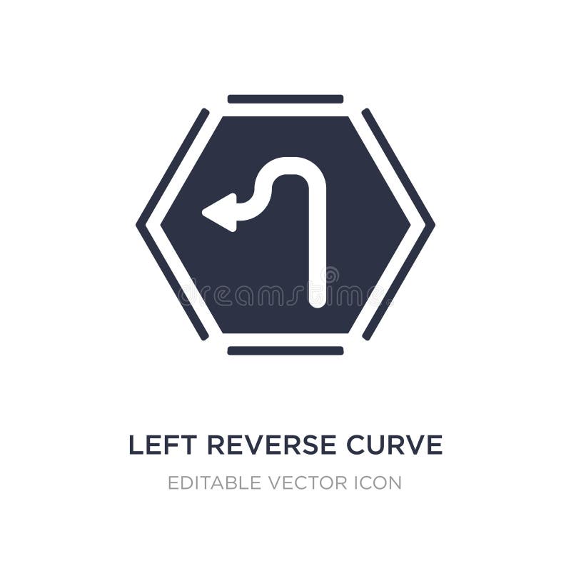 Left Reverse Curve Icon on White Background. Simple Element ...