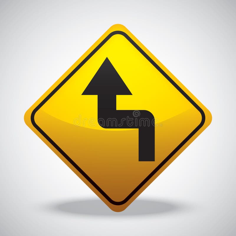 Reverse Turn Left Warning Sign. Vector Illustration Decorative Design ... Reverse Turn Left Warning Sign. Vector Illustration Decorative Design ...