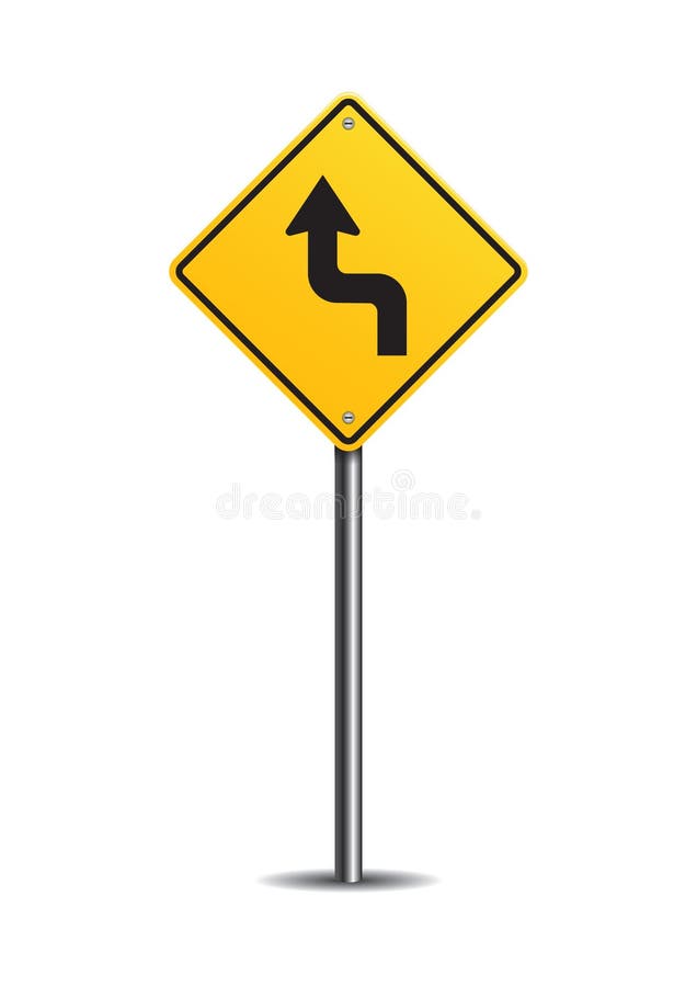 Reverse Turn Left Warning Sign. Vector Illustration Decorative Design ...